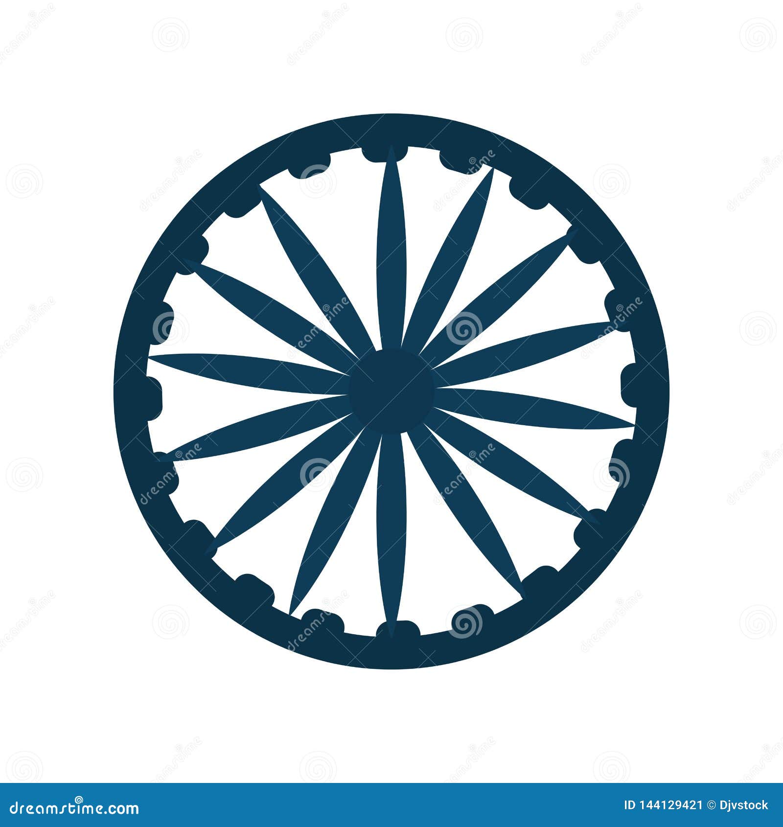 Blue Wheel on White Background Stock Illustration - Illustration of ...