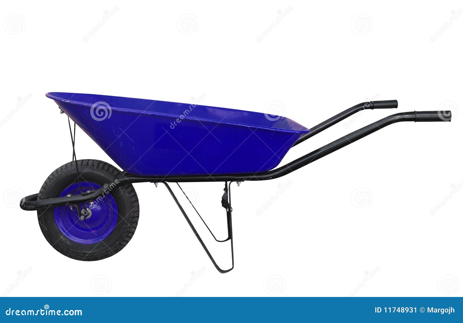Blue Wheelbarrow stock image. Image of empty, build, manual - 11748931