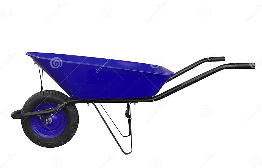 Blue Wheelbarrow stock image. Image of empty, build, manual - 11748931