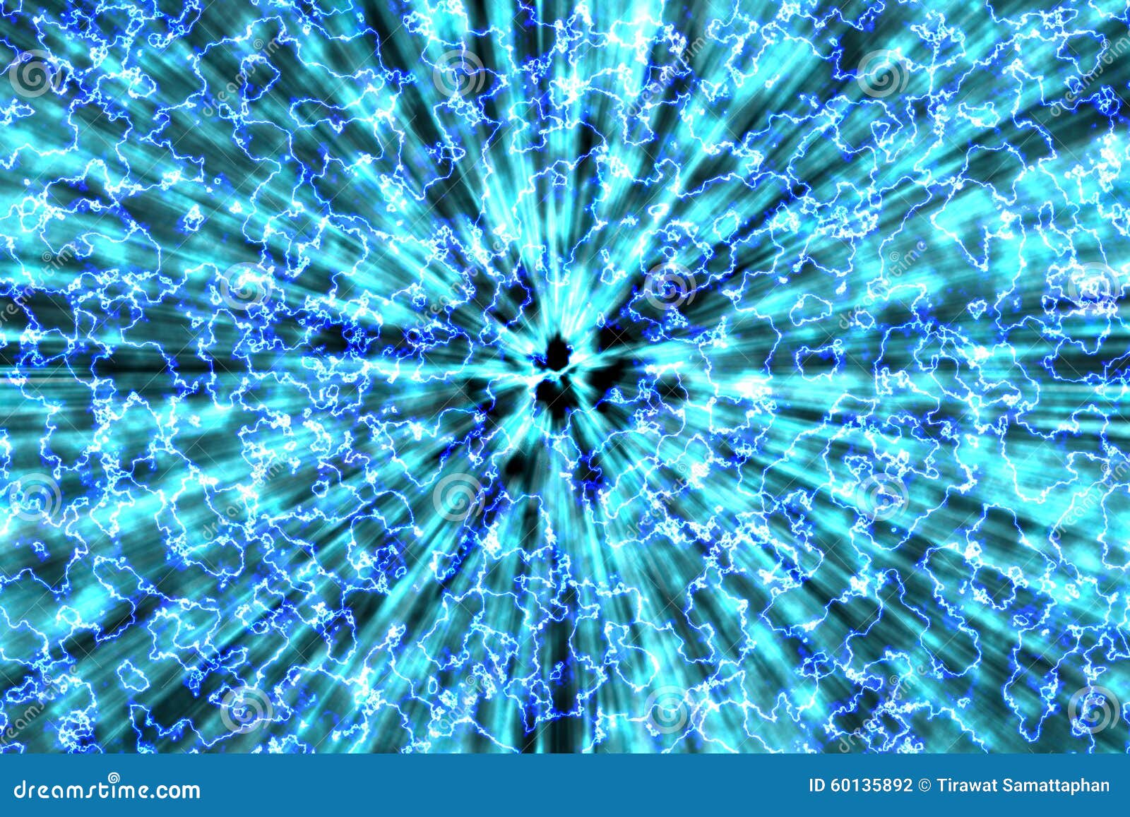 Blue Whirlpool and Electric Lighting, Abstract Background Stock ...