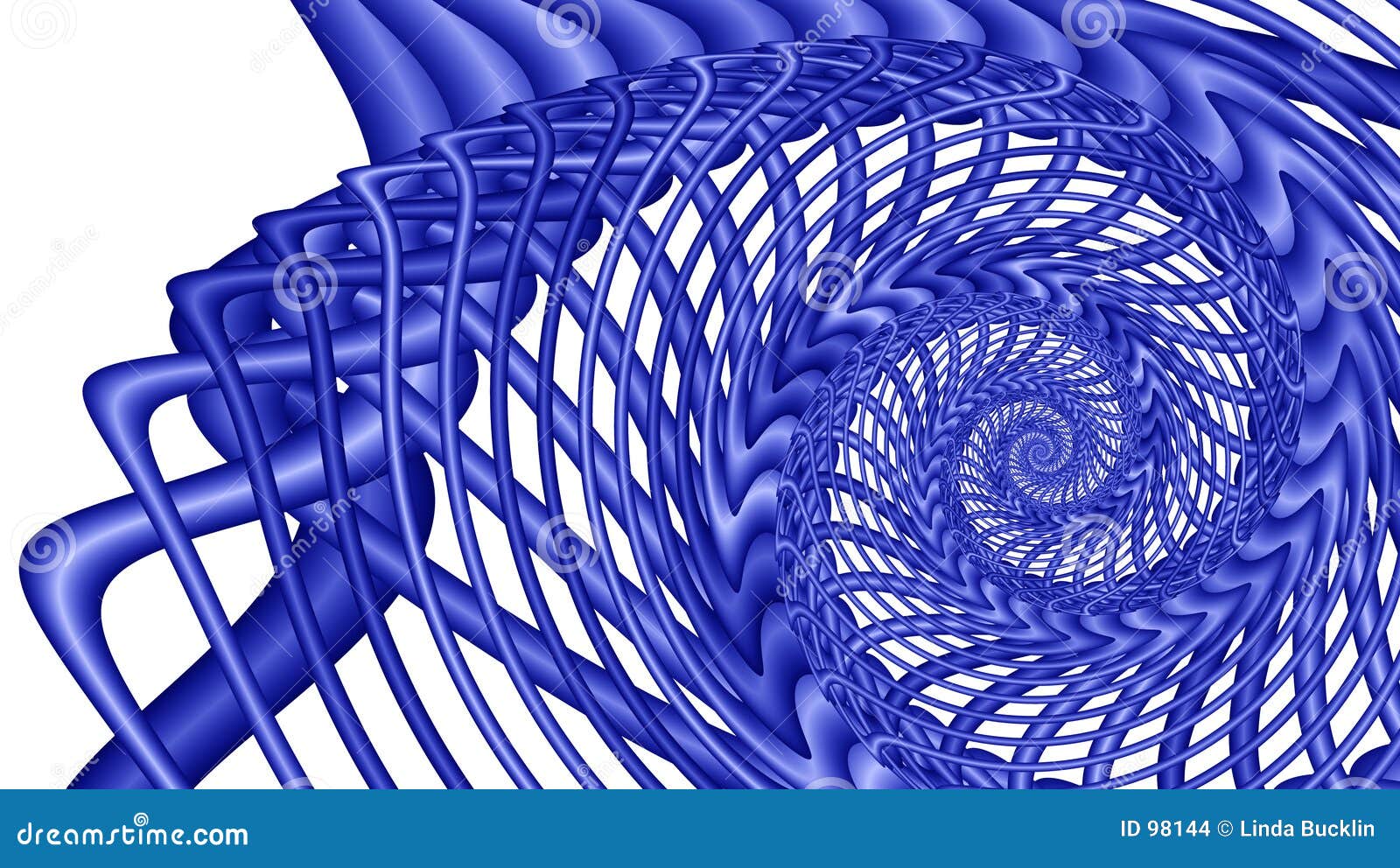 Blue Whirlpool - Fractal Image Stock Illustration - Illustration of ...