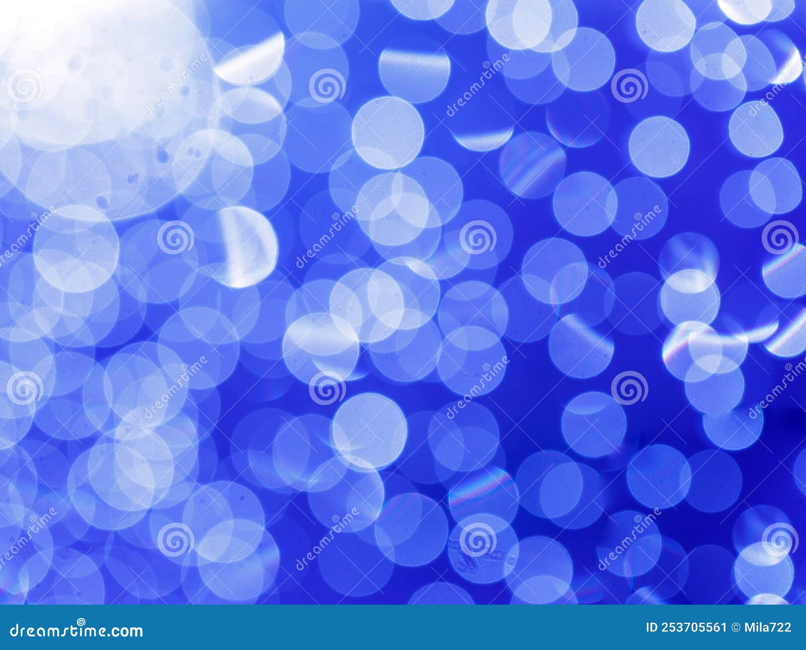 Blue White Abstract Circular Background with Bokeh Defocused Blurred ...