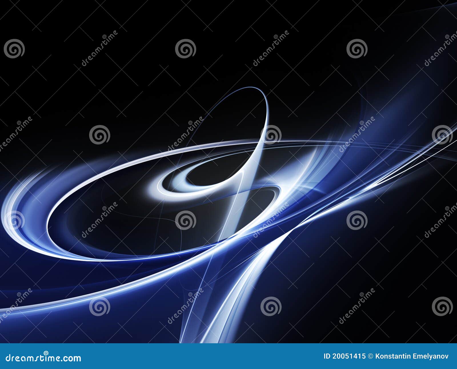 Blue and White Abstract Element on Black Stock Illustration ...