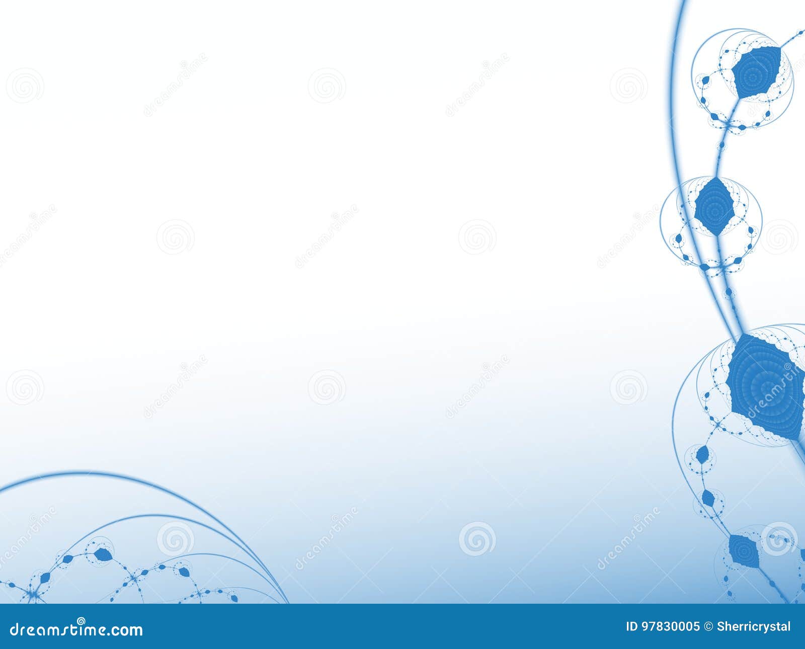 Blue and White Abstract Fractal Art with Curves and Decorative Elements ...