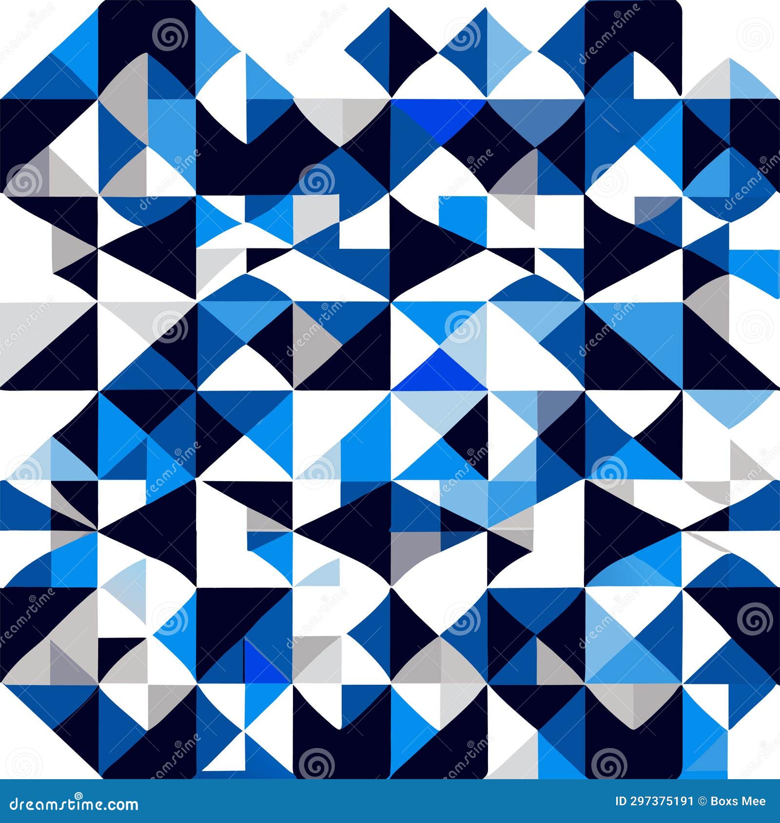 Blue and White Abstract Geometric Background. Polygonal Vector ...