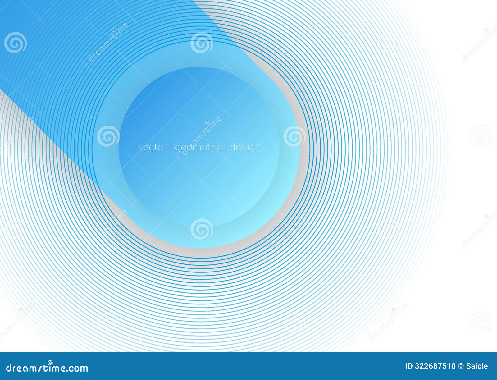 Blue White Abstract Geometric Tech Background with Linear Circles Stock ...