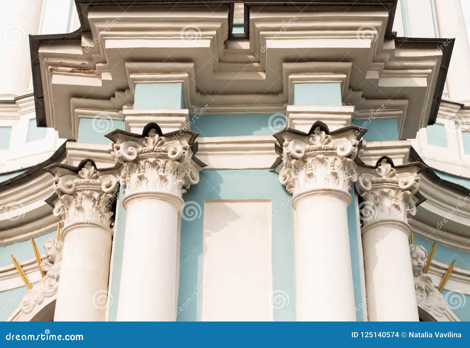Blue and White Background Architectural Elements of the Column Stock ...