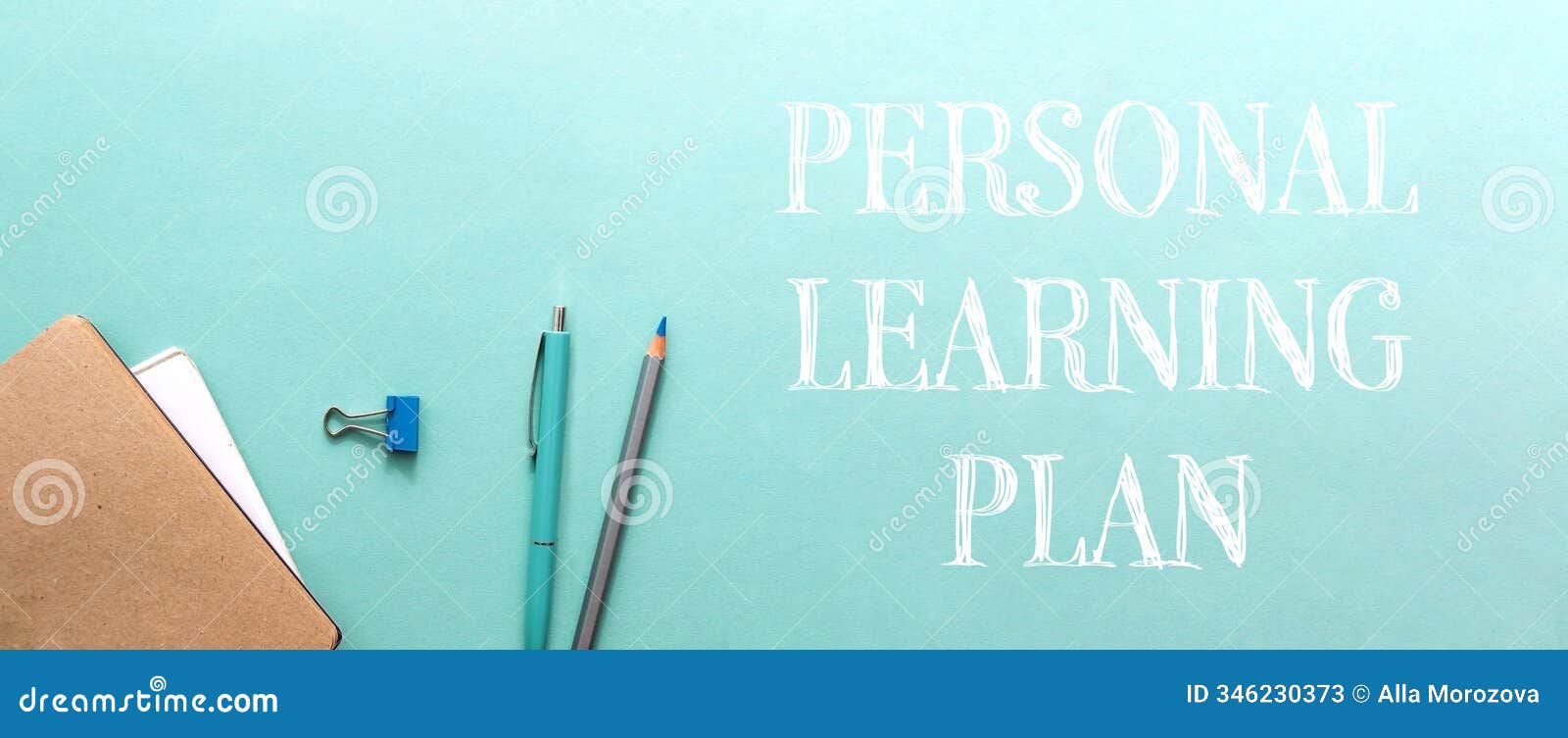 A Blue and White Background with a Pencil and Pen on it Stock Image ...