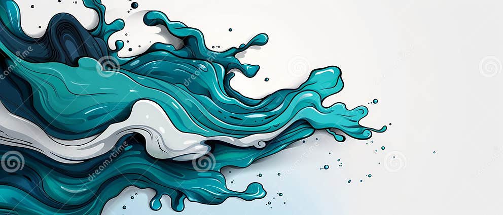 A Blue and White Background with a Water Splash at the Bottom. Stock ...