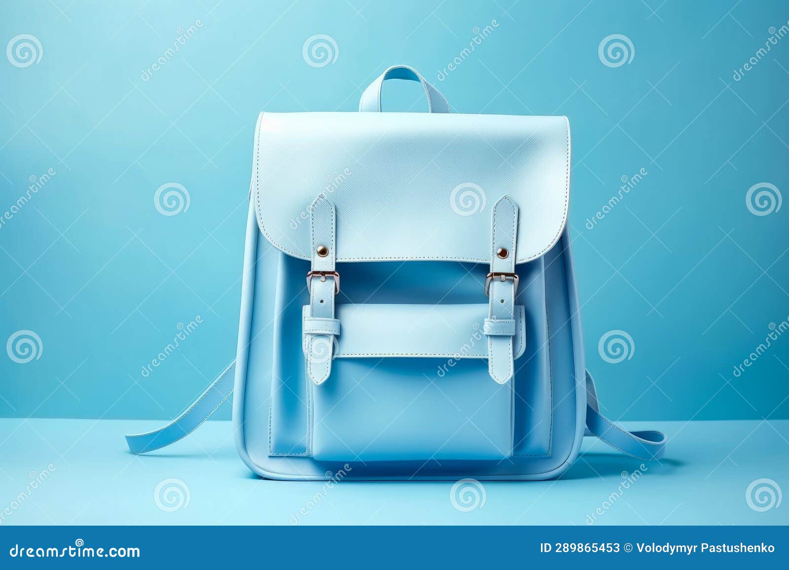Blue and White Backpack with Strap on Blue Background. Generative AI ...