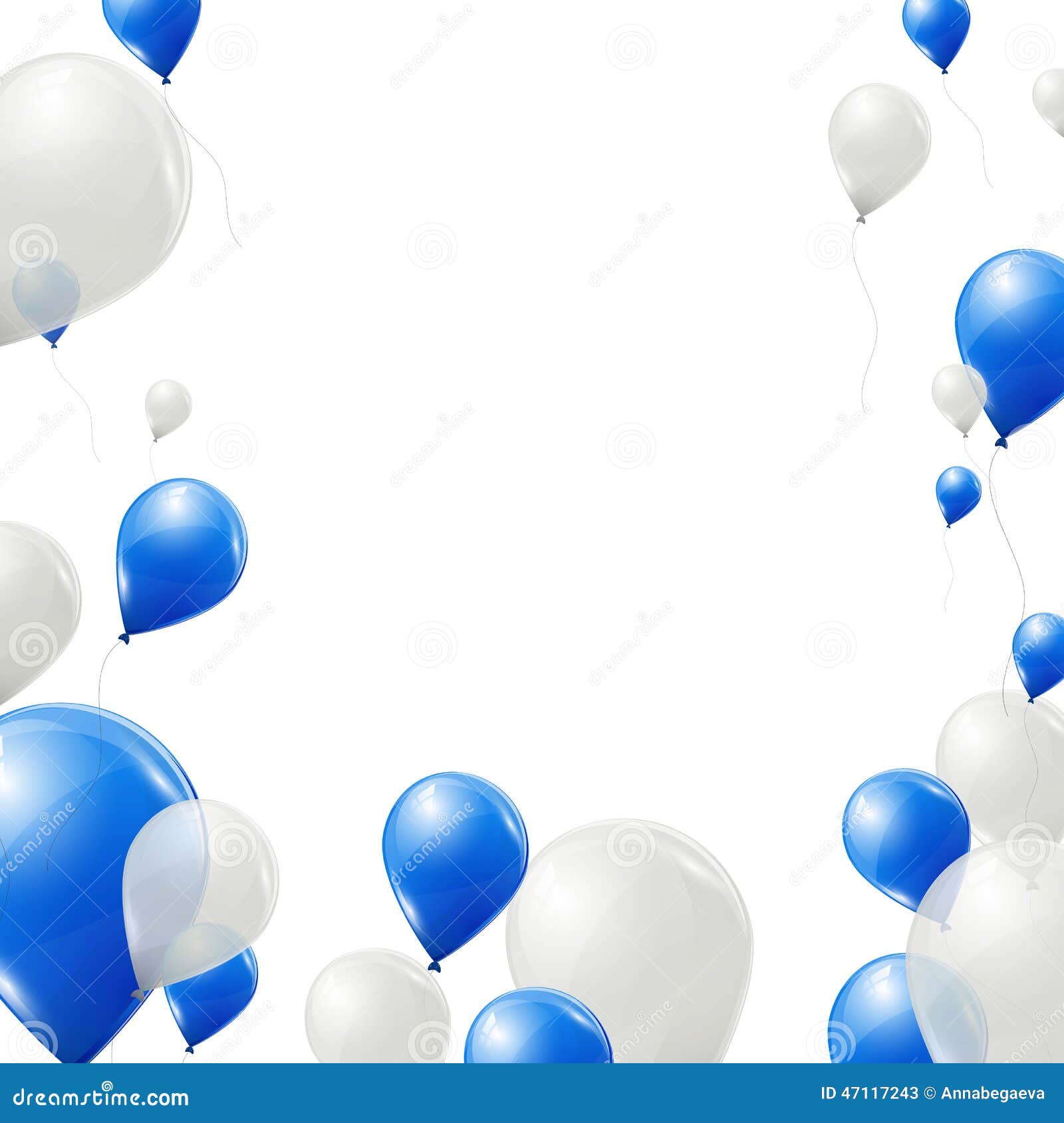 Blue And White Balloons Background Stock Illustration - Image: 47117243