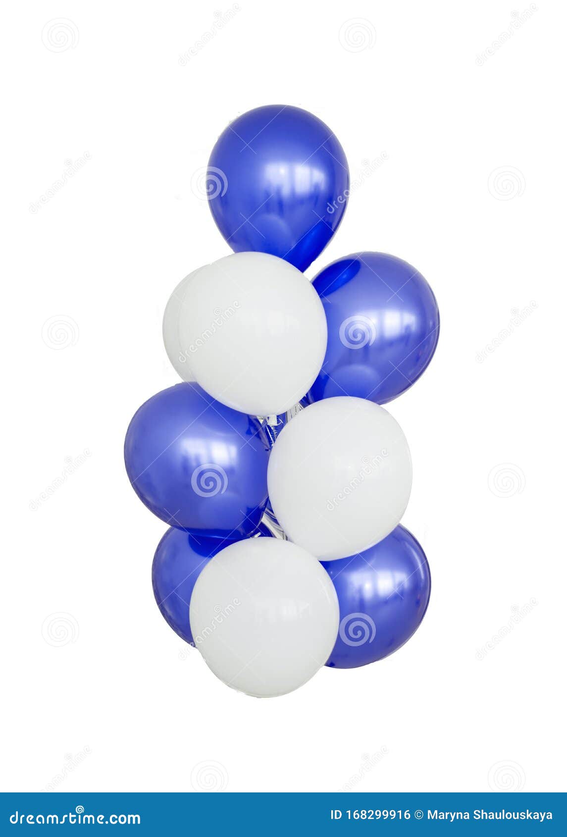 Blue and White Balloons Isolated on White Background Stock Photo ...
