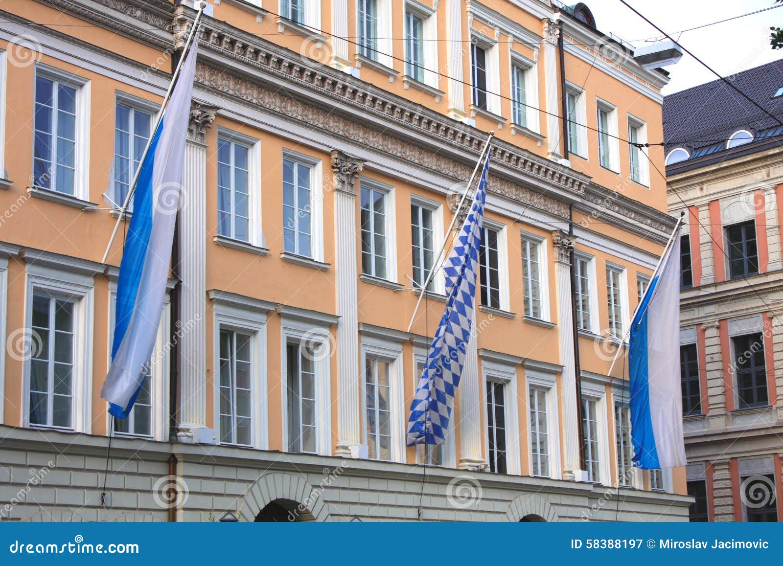 Blue and White Bavarian Flags Stock Image - Image of flagstaff ...