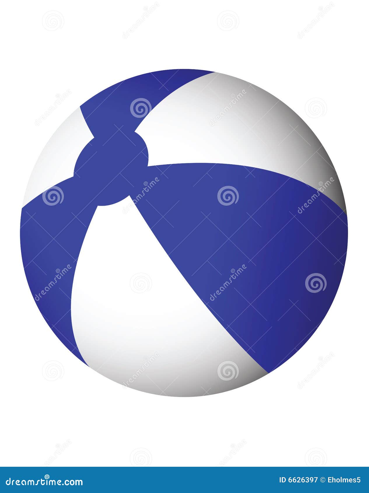 Blue and White Beach Ball stock illustration. Illustration of play ...
