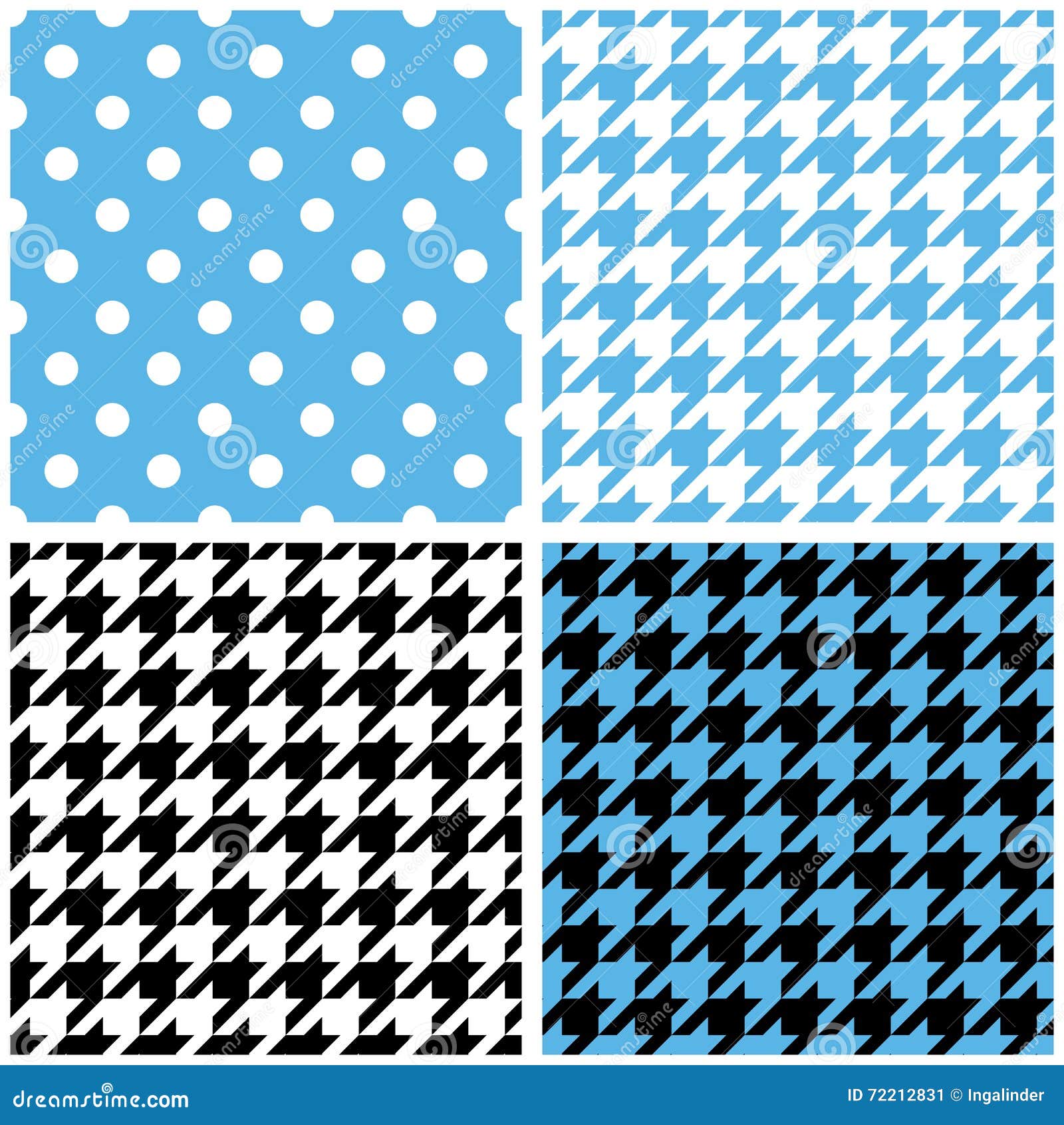 Blue, White and Black Pastel Vector Tile Background Set Stock Vector - Illustration of fashion ...