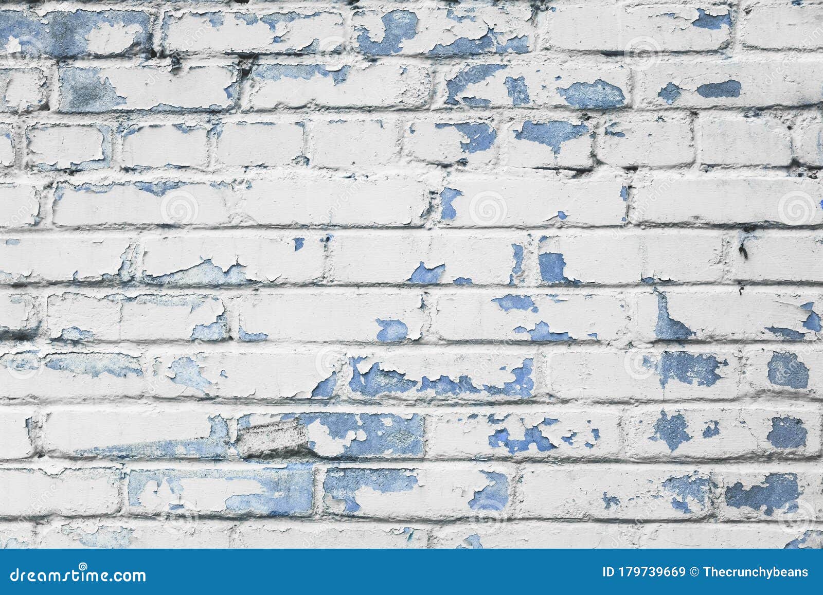 Blue and White Brick Wall Texture Background. Old Weathered and Cracked ...