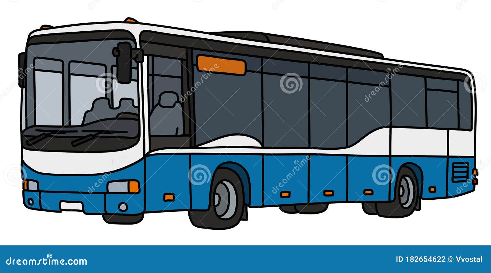 The blue and white bus stock vector. Illustration of vehicle - 182654622