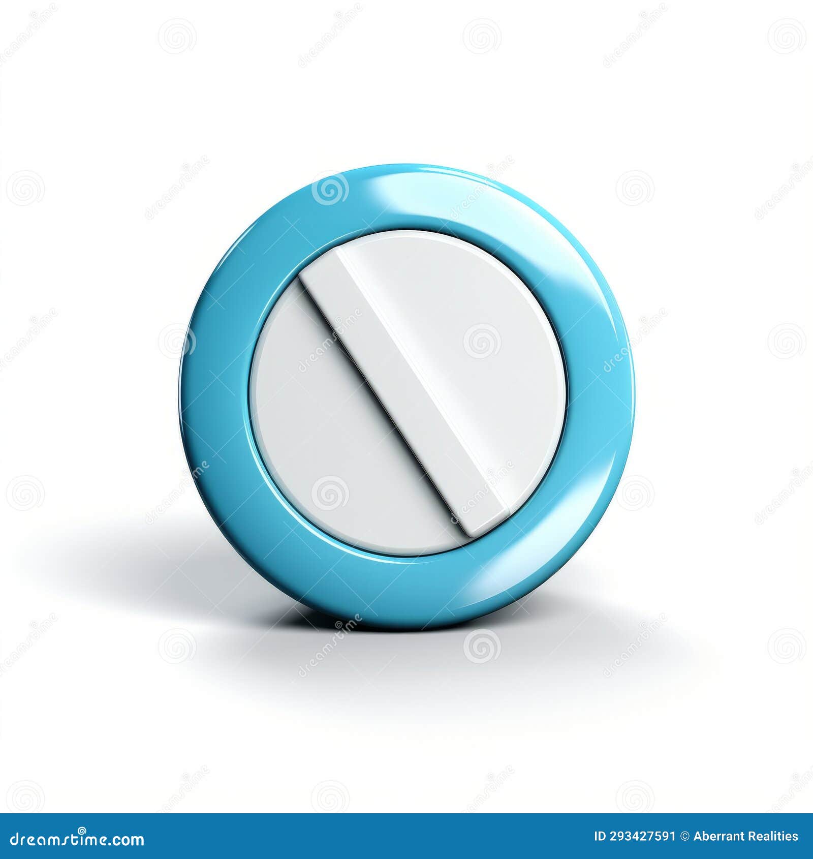 A Blue and White Button on a White Background Stock Illustration ...