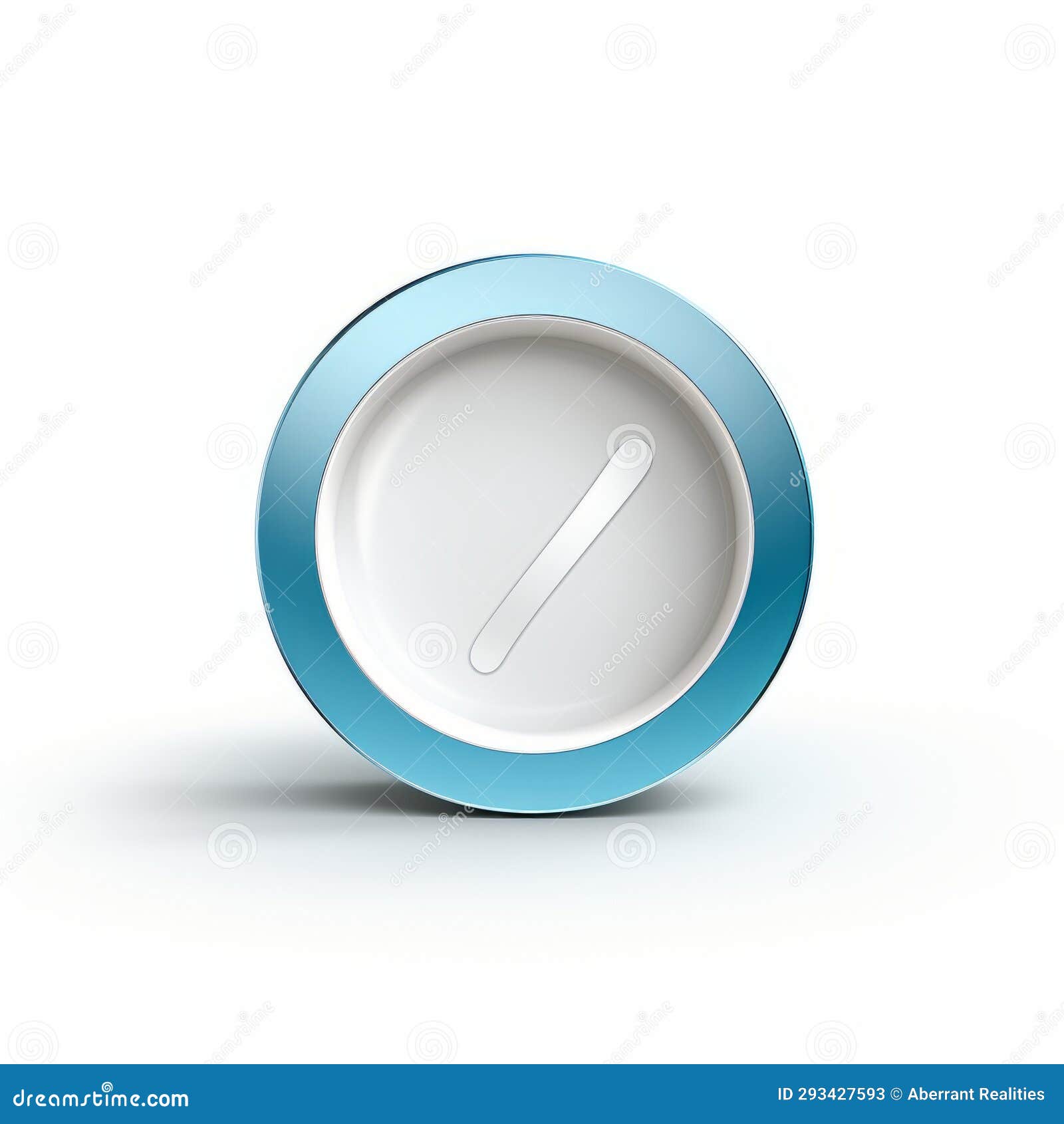 A Blue and White Button on a White Background Stock Illustration ...