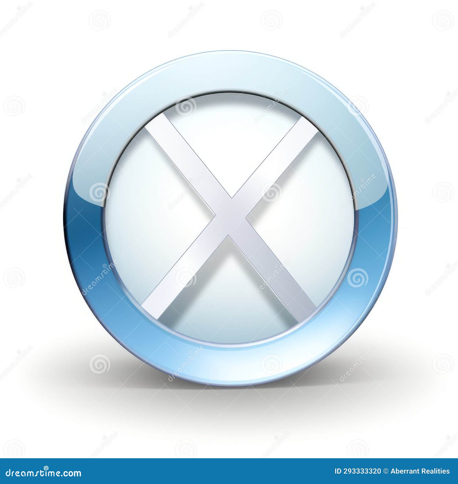 A Blue and White Button with an X on it Stock Illustration ...