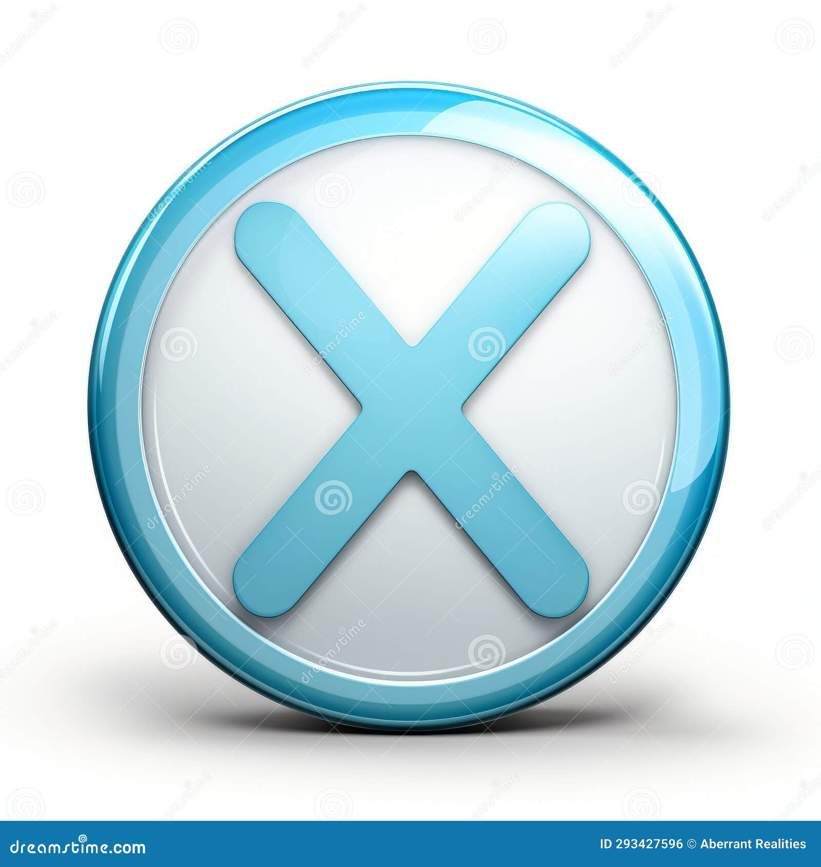 A Blue and White Button with an X on it Stock Illustration ...