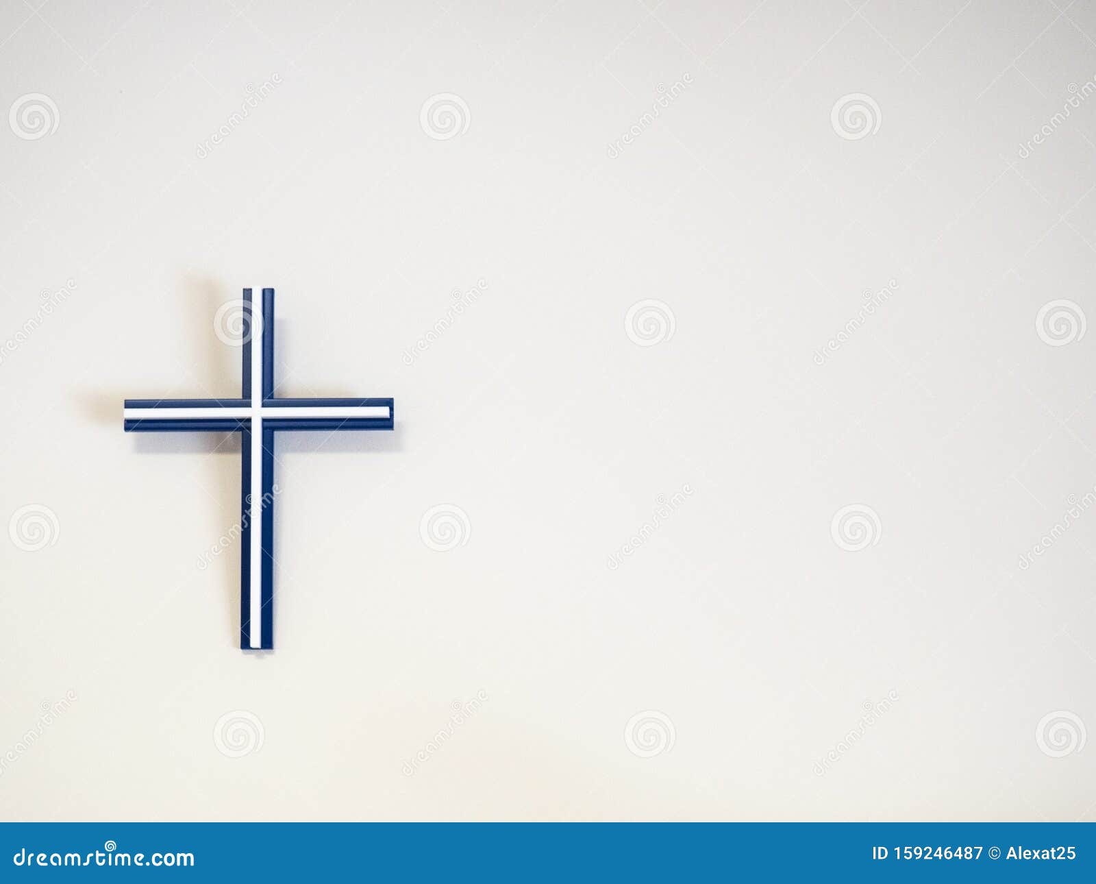 Blue and White Catholic Cross on a Wall Stock Image - Image of death ...