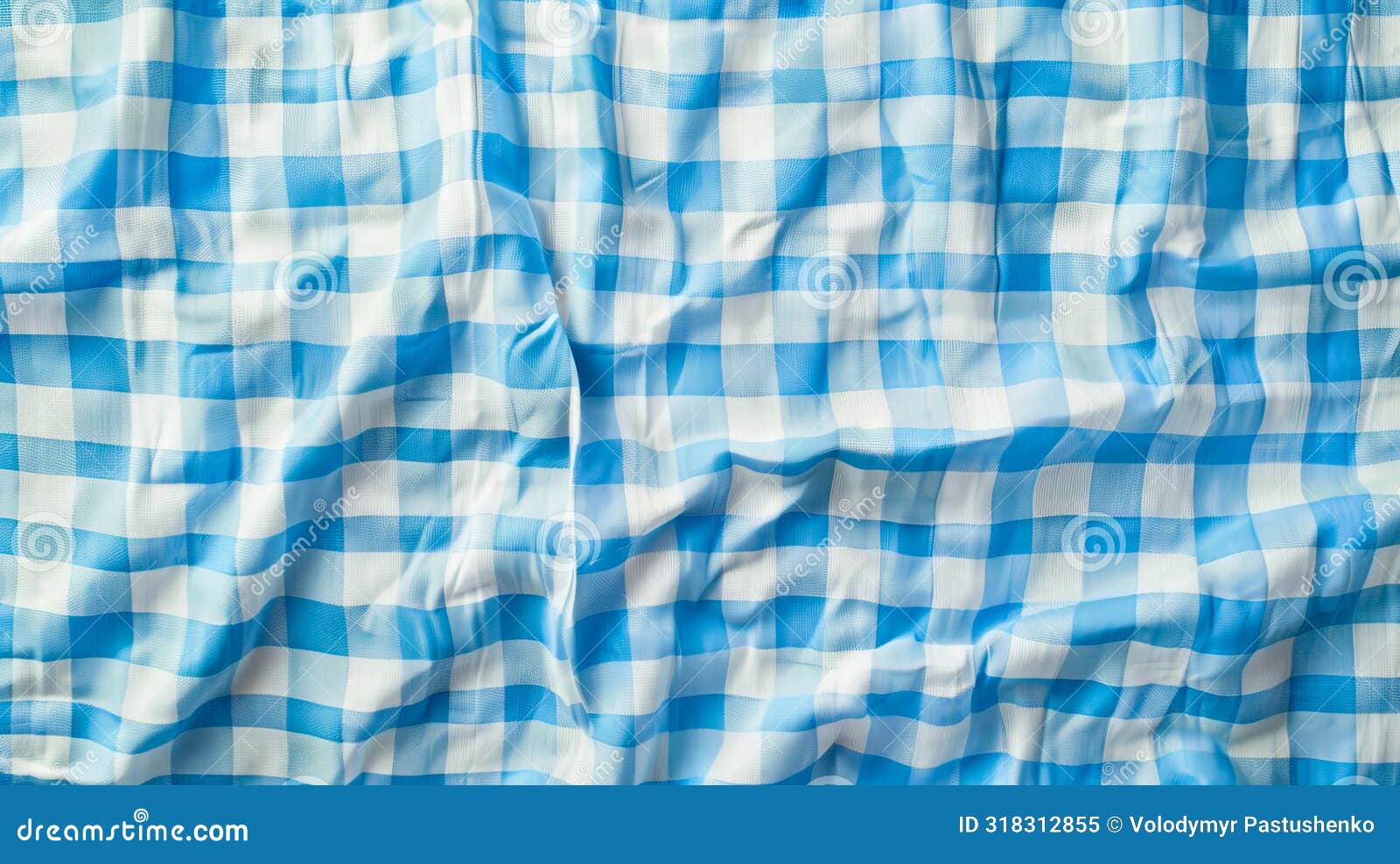 A Blue and White Checkered Cloth is Shown Stock Image - Image of ...