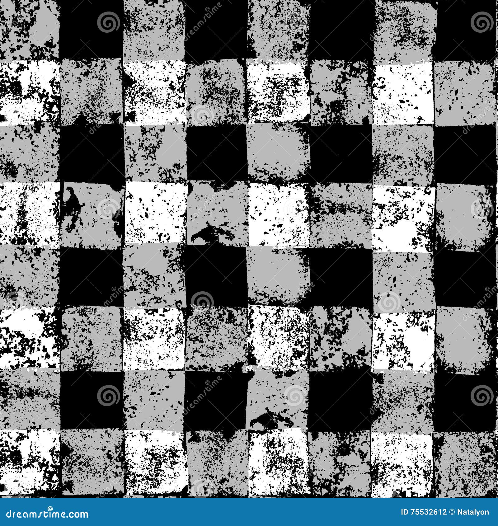 Checkered Grunge Texture. Seamless Pattern. Cartoon Vector ...