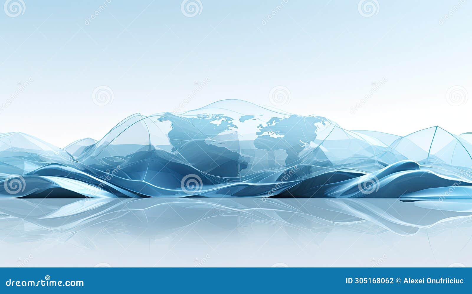 Blue and White Circular Earth Globe with Wave Stock Illustration ...