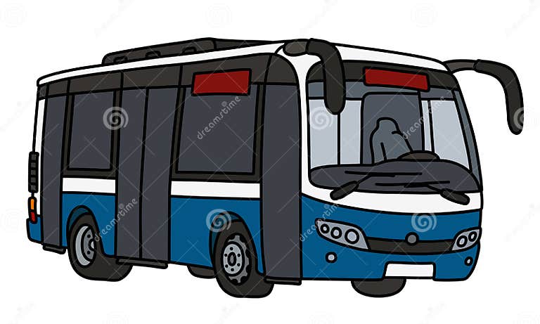 The Blue and White City Bus Stock Vector - Illustration of city ...