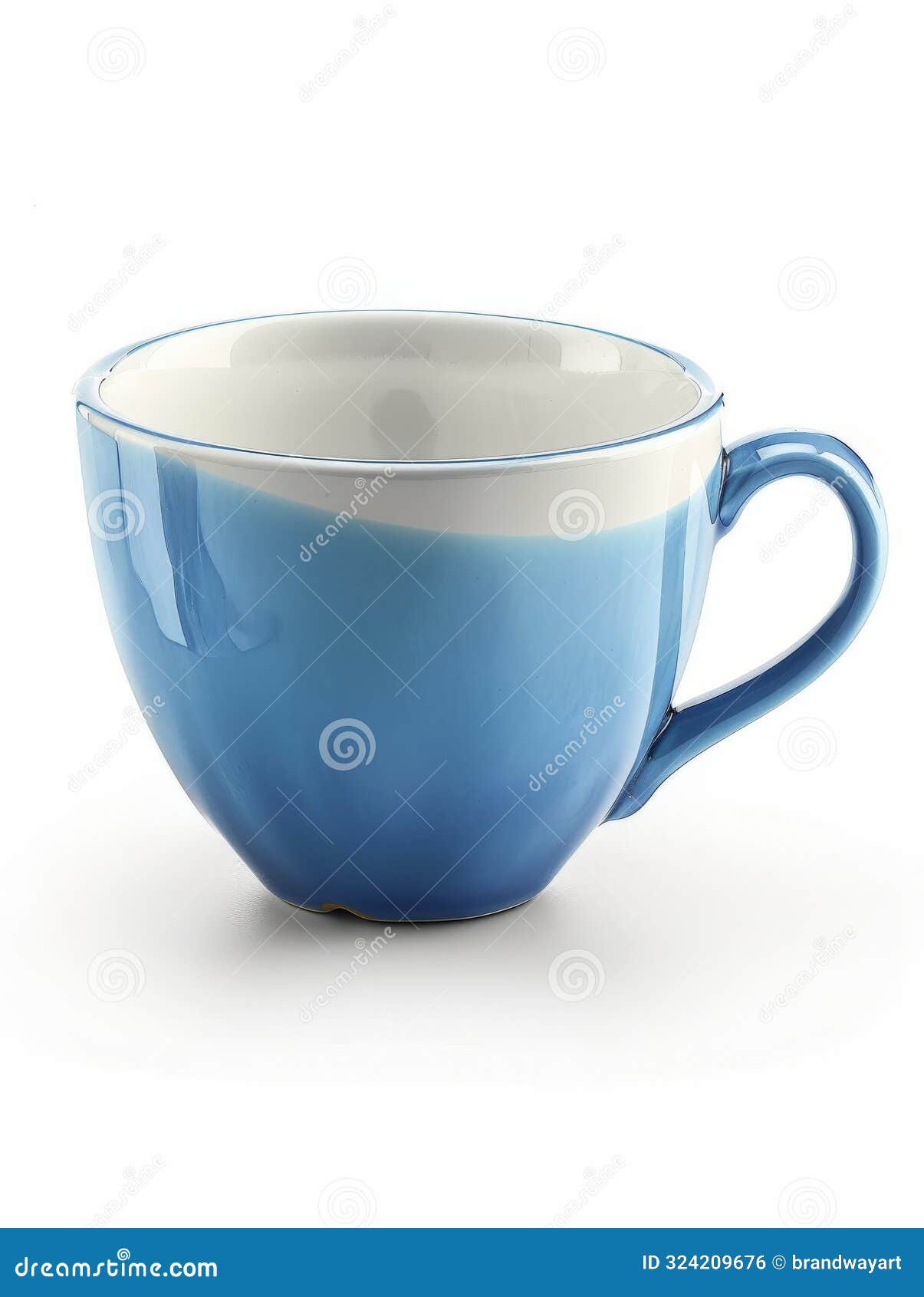 Blue and White Coffee Cup on White Background Stock Illustration ...