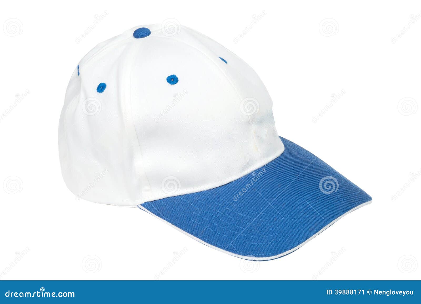 Blue and White Color Baseball Caps Stock Image - Image of athlete ...