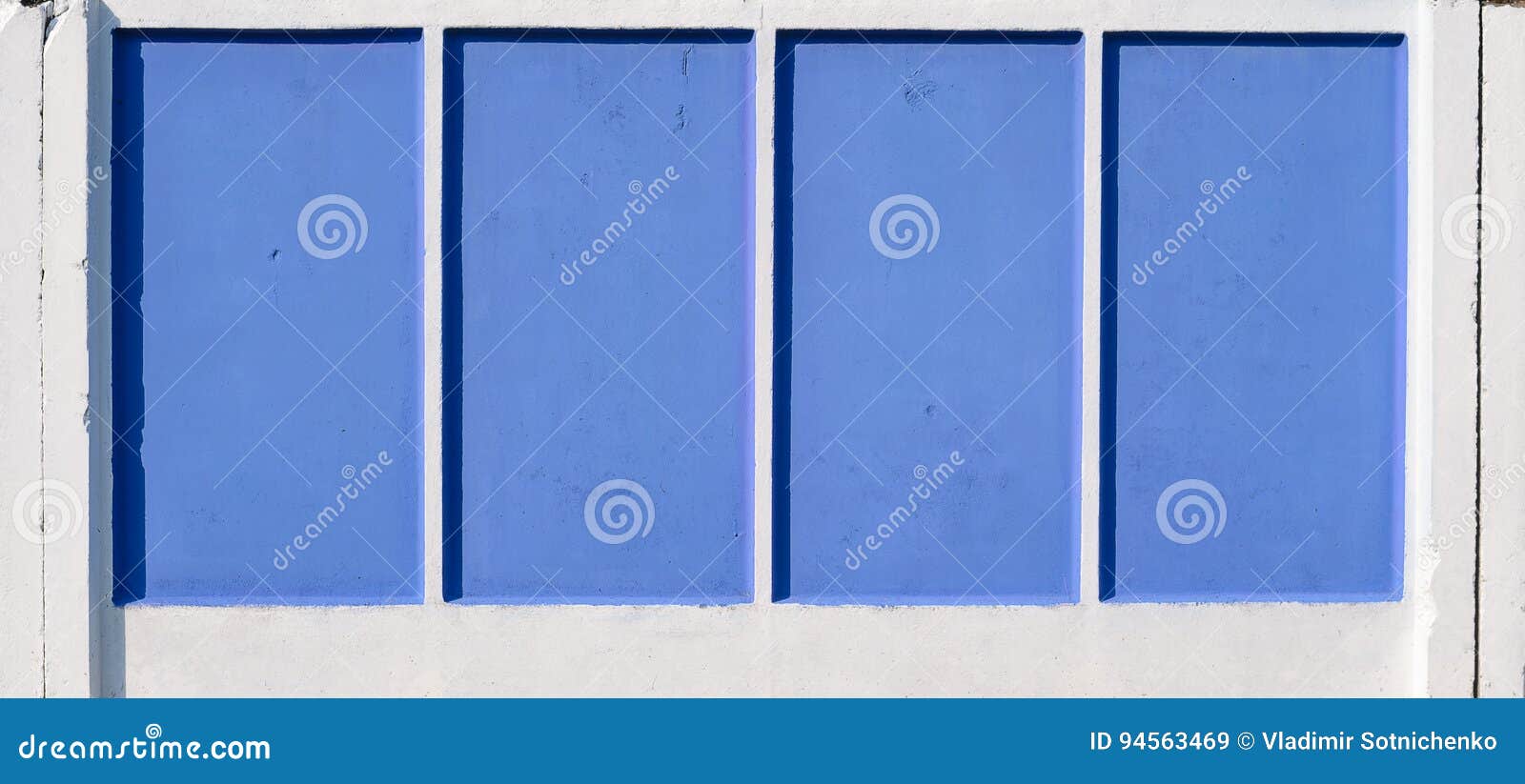 Blue and White Concrete Fence Stock Image - Image of backdrop, armature ...