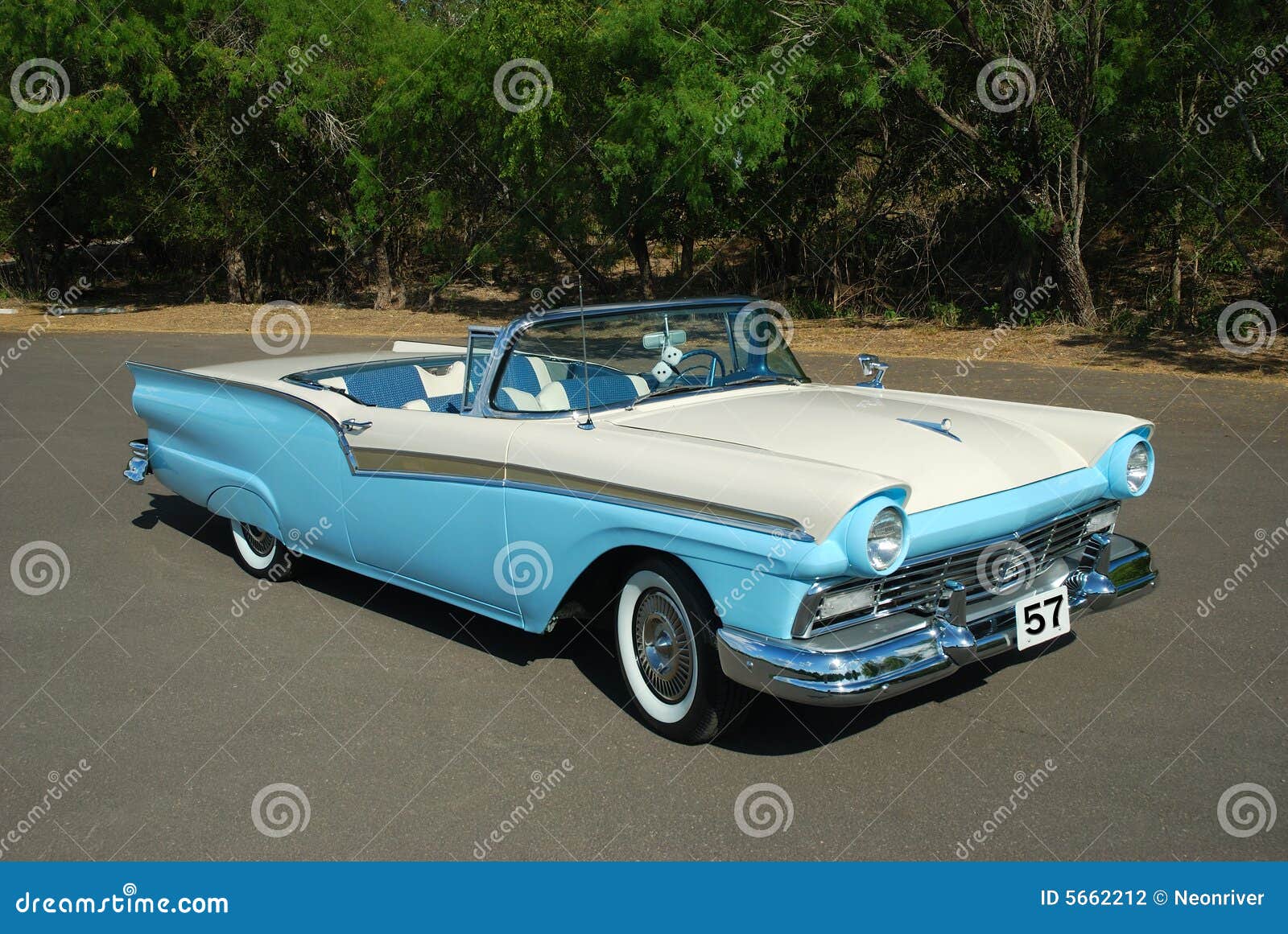 Blue and White Convertible stock photo. Image of classic - 5662212
