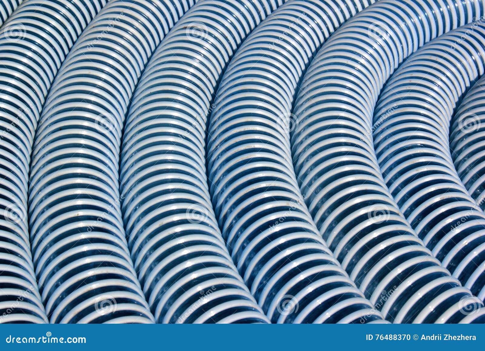 Blue and White Corrugated Plastic Hose As Background Stock Photo ...