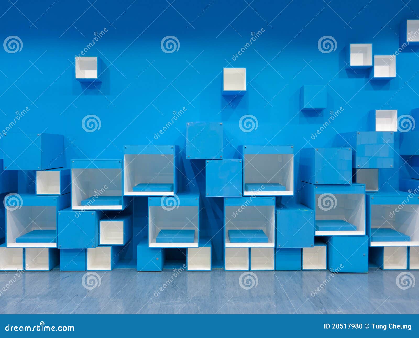 Blue and White Cube Pattern Stock Photo - Image of cold, light: 20517980