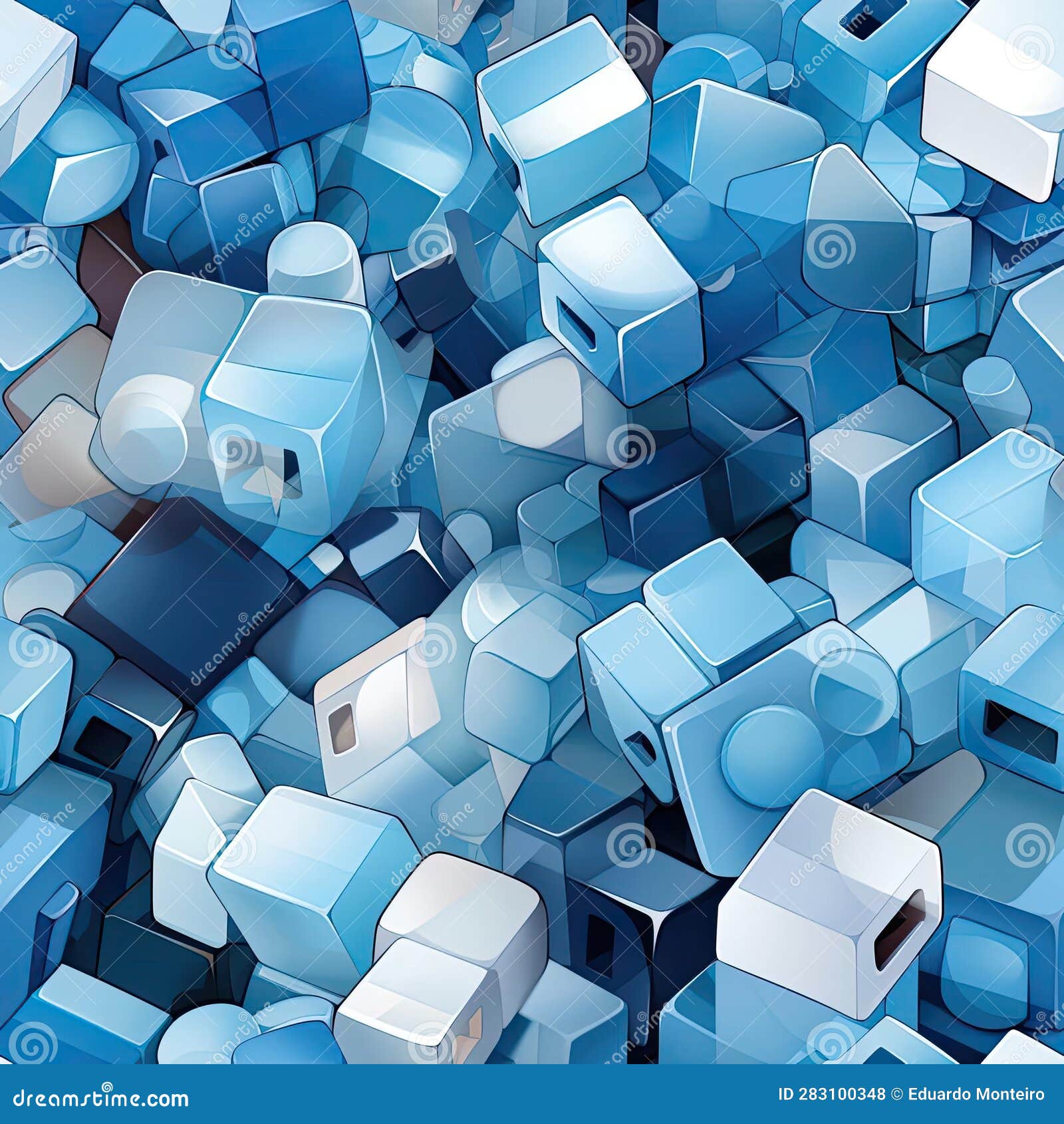 Blue and White Cubes Arranged in Different Formations (tiled) Stock ...