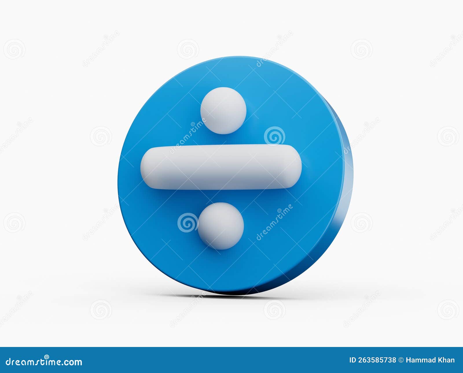 Blue and White 3d Math Divide Symbols Icon Isolated on White Background ...