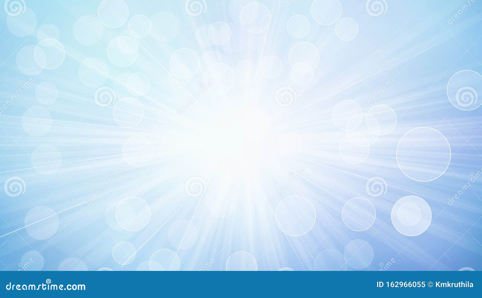 Blue and White Defocused Lights with Light Rays Background Stock Vector ...