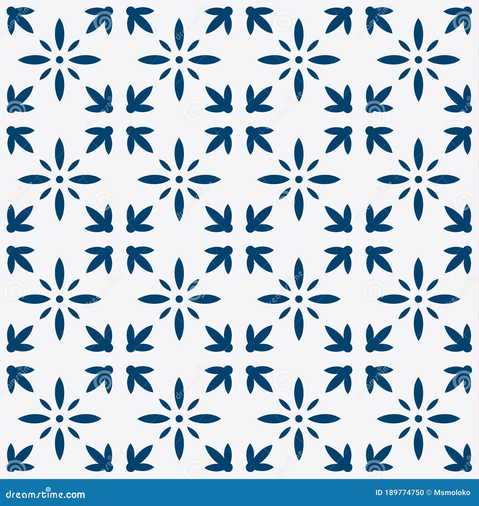 Blue and White Delft Pattern Stock Illustration - Illustration of ...