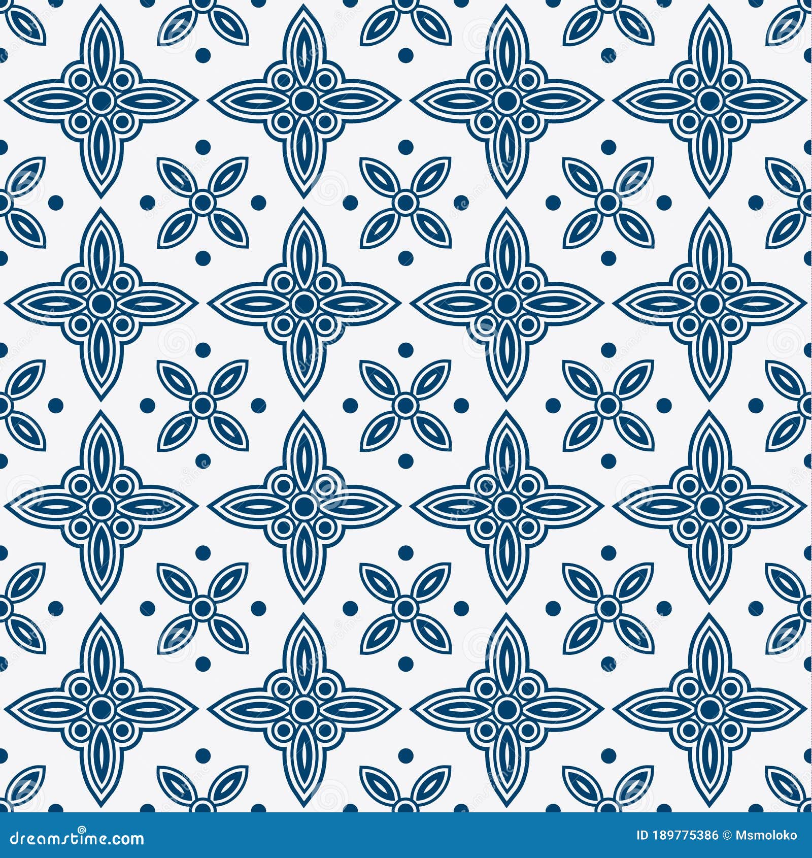 Blue and White Delft Pattern Stock Illustration - Illustration of ...