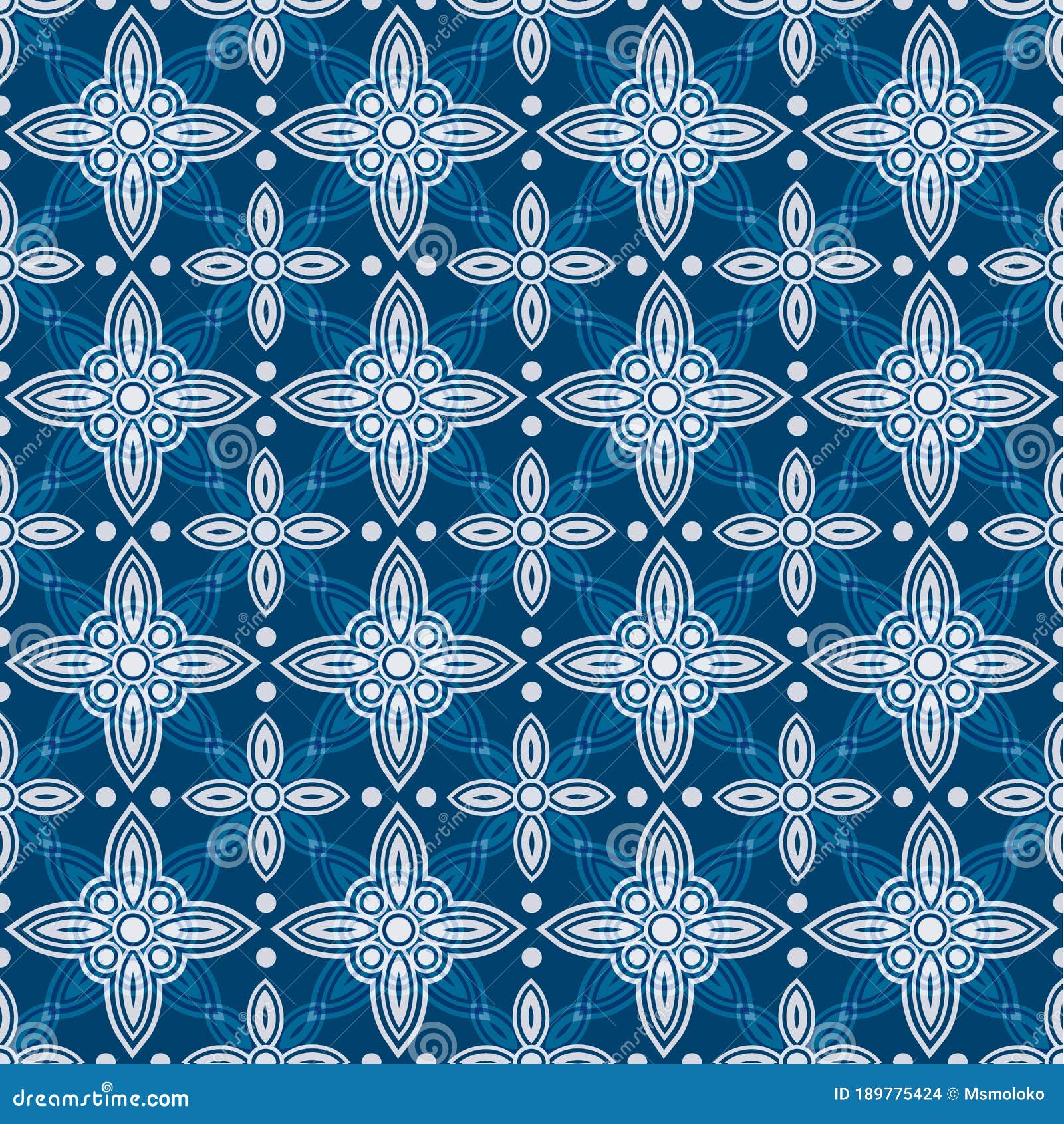 Blue and White Delft Pattern Stock Illustration - Illustration of ...