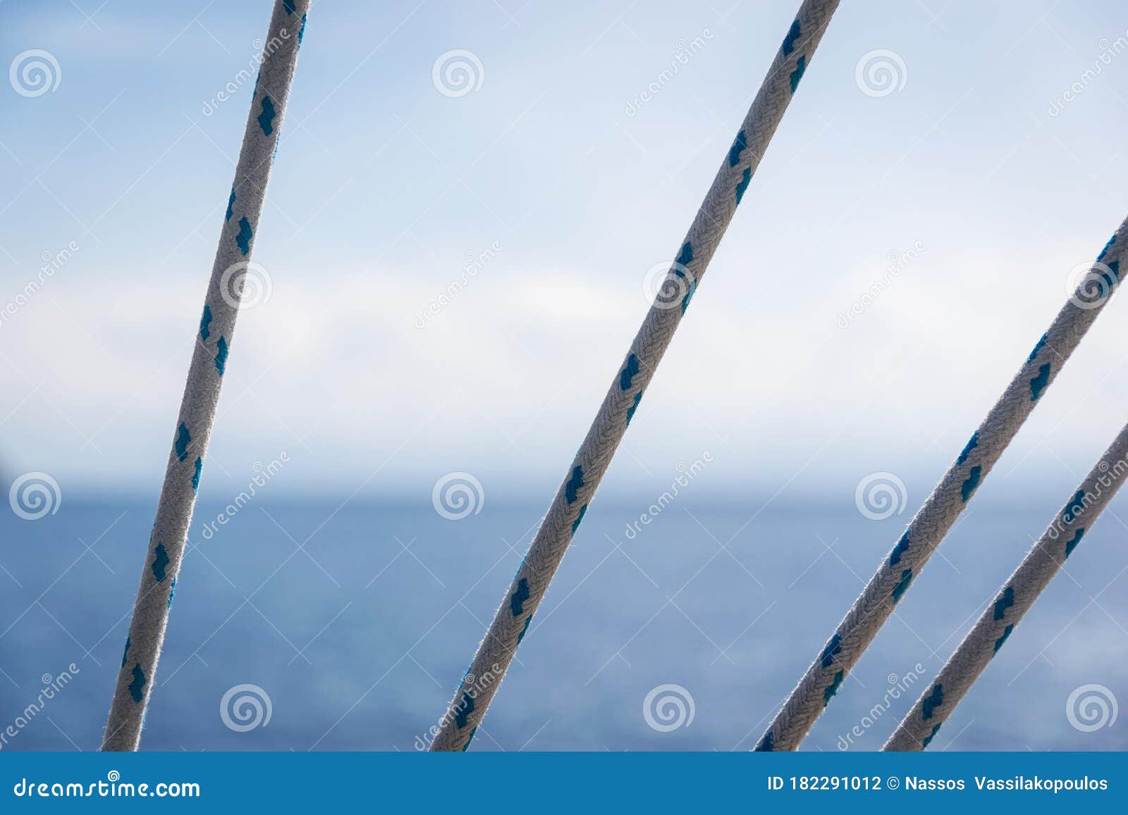 Blue and White Diagonal Sailing Ropes Stock Photo - Image of blue ...