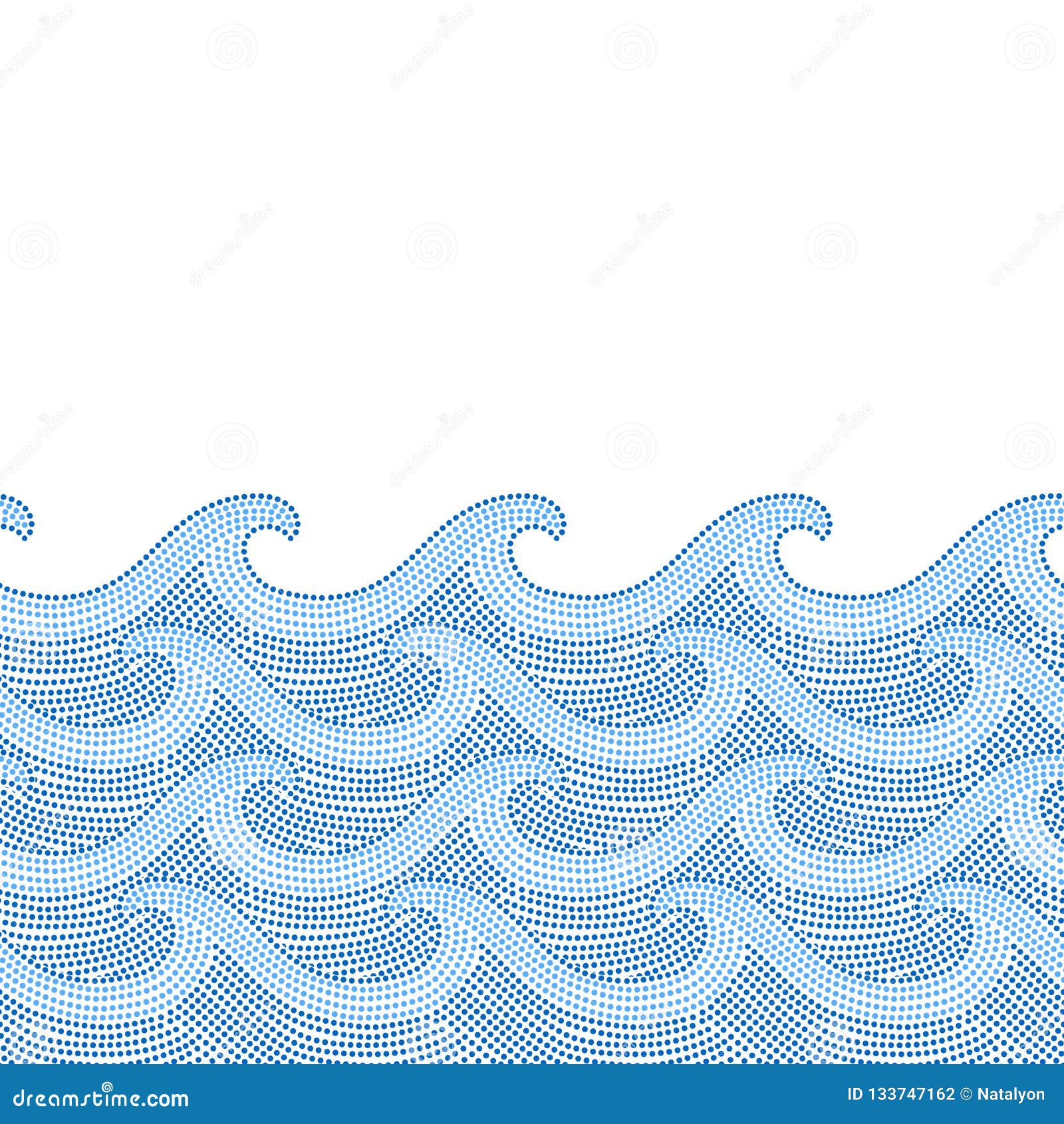 Blue and White Doted Ocean Waves Seamless Border, Vector Stock Vector ... Blue and White Doted Ocean Waves Seamless Border, Vector Stock Vector ...