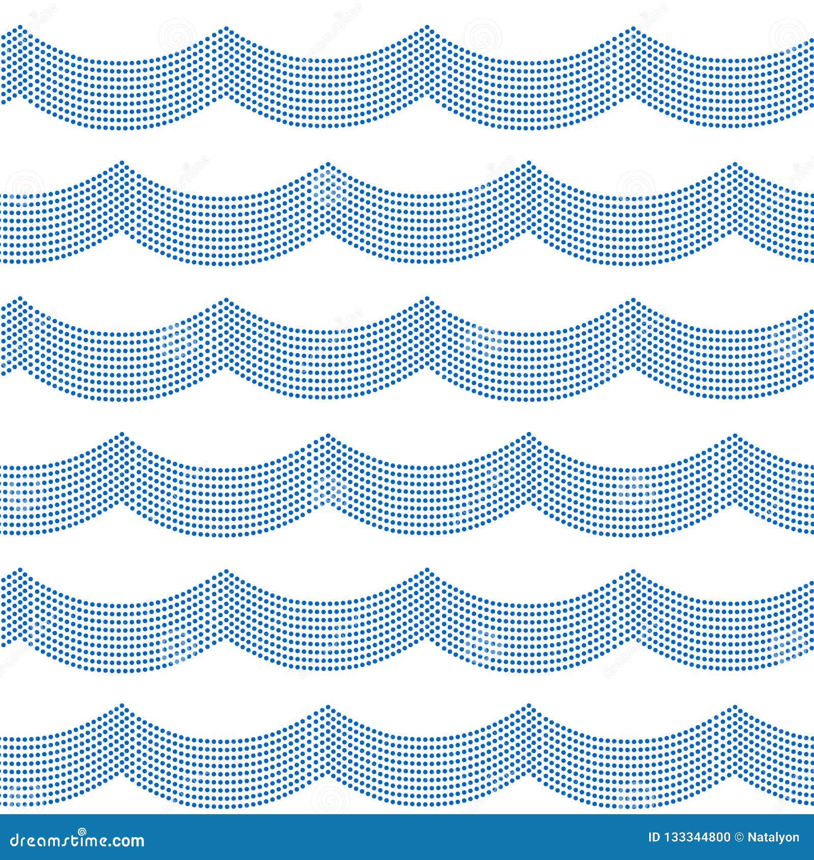 Blue and White Doted Simple Ocean Waves Seamless Pattern, Vector Stock ... Blue and White Doted Simple Ocean Waves Seamless Pattern, Vector Stock ...