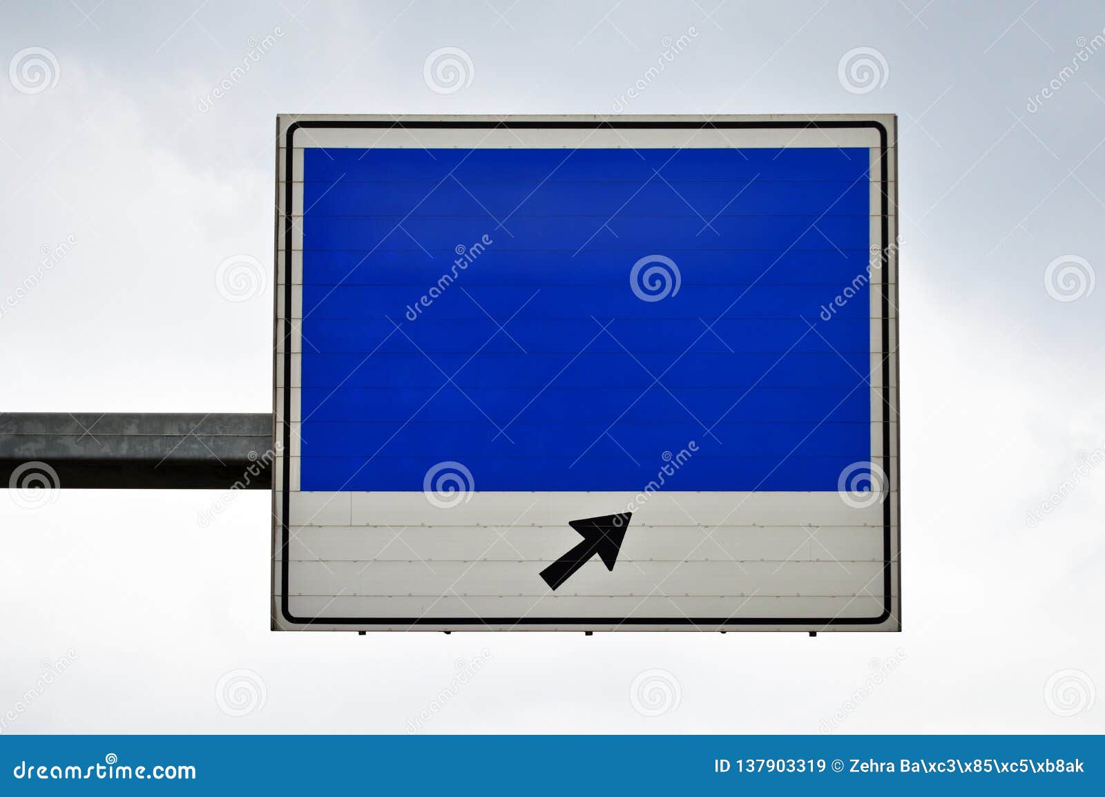 Blue and White Empty Traffic Sign Stock Image - Image of directional ...