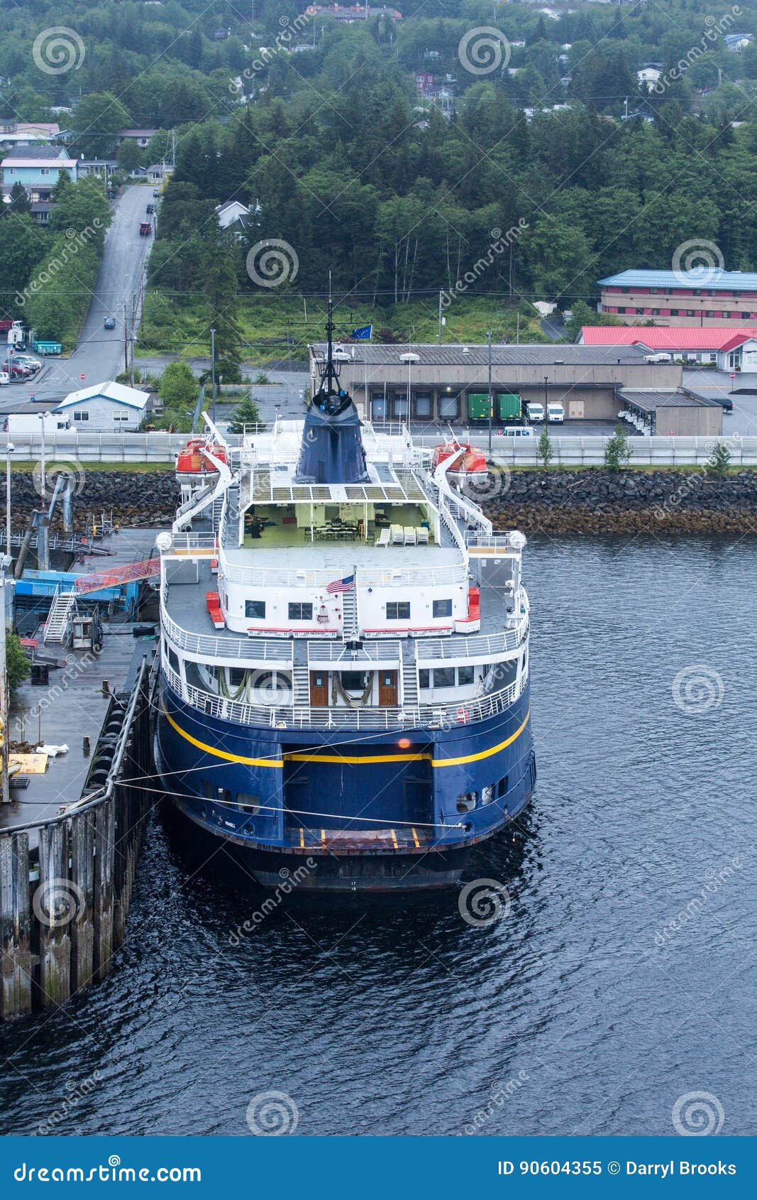 Blue and White Ferry in Ketchikan Stock Image - Image of ketchikan ...