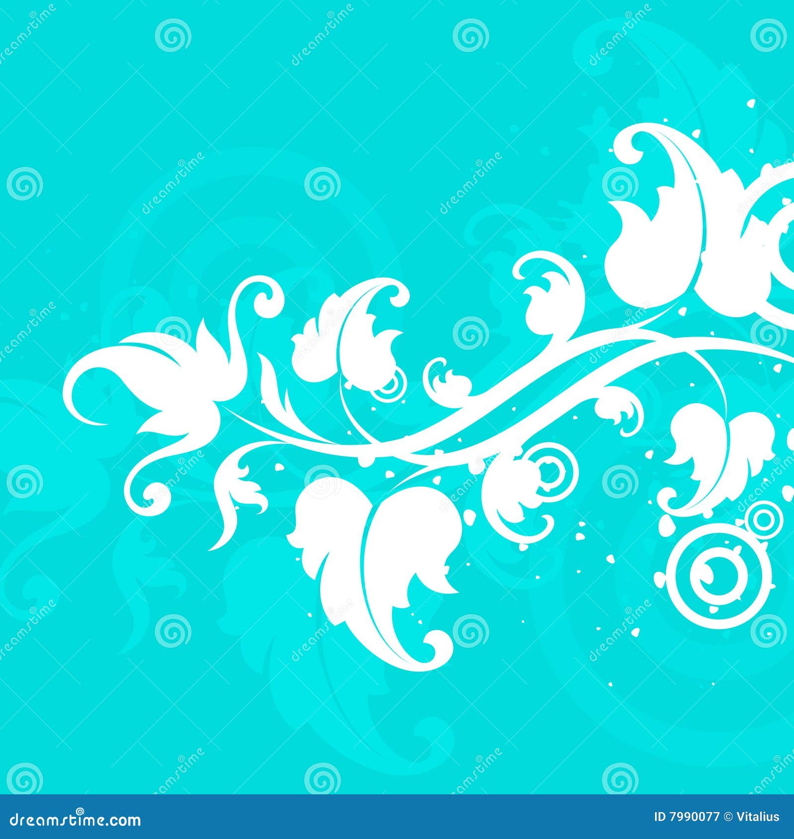 Blue and White Floral Motif Stock Vector - Illustration of design ...