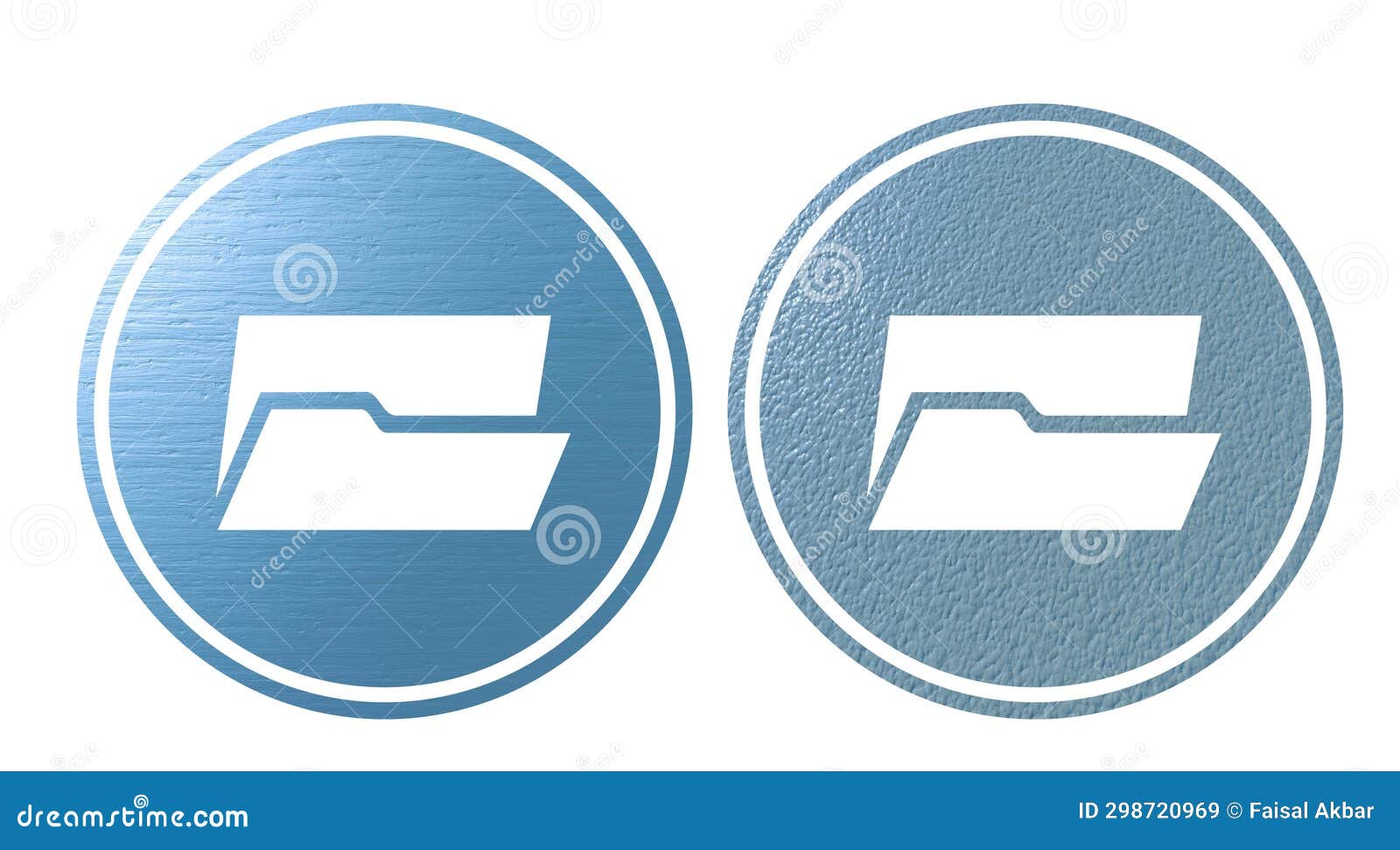 Blue and white folder icon stock illustration. Illustration of paper ...