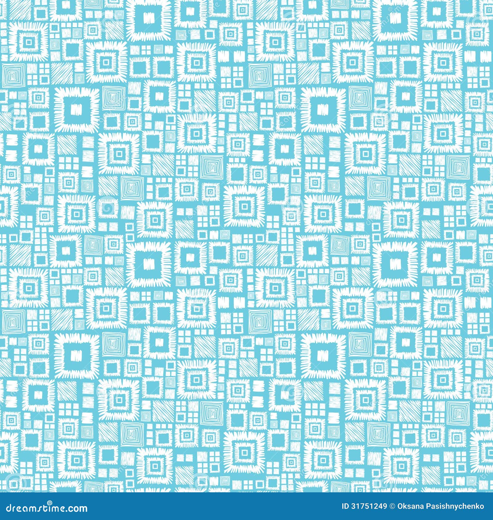 Blue and White Geometric Squares Seamless Pattern Stock Vector ...
